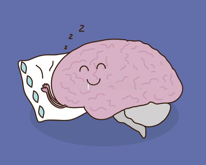 Brain Asleep Emotion. Human Brains Emoji Sleeping Stock Vector ...