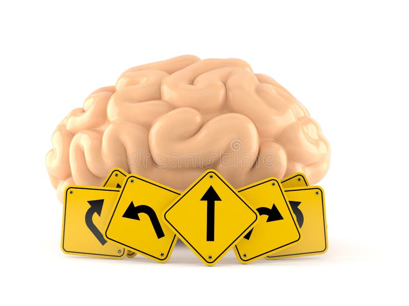 3d Brain road sign stock illustration. Illustration of organ - 41757209