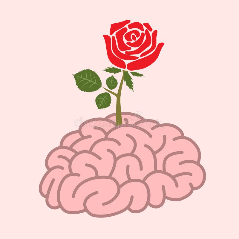 Brain and rose stock vector. Illustration of human, blossom - 48815727