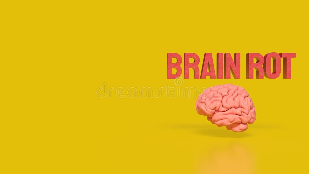 The Brain Rot for Technology Concept 3d Rendering Stock Illustration ...