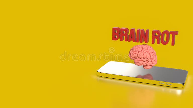 The Brain Rot for Technology Concept 3d Rendering Stock Illustration ...