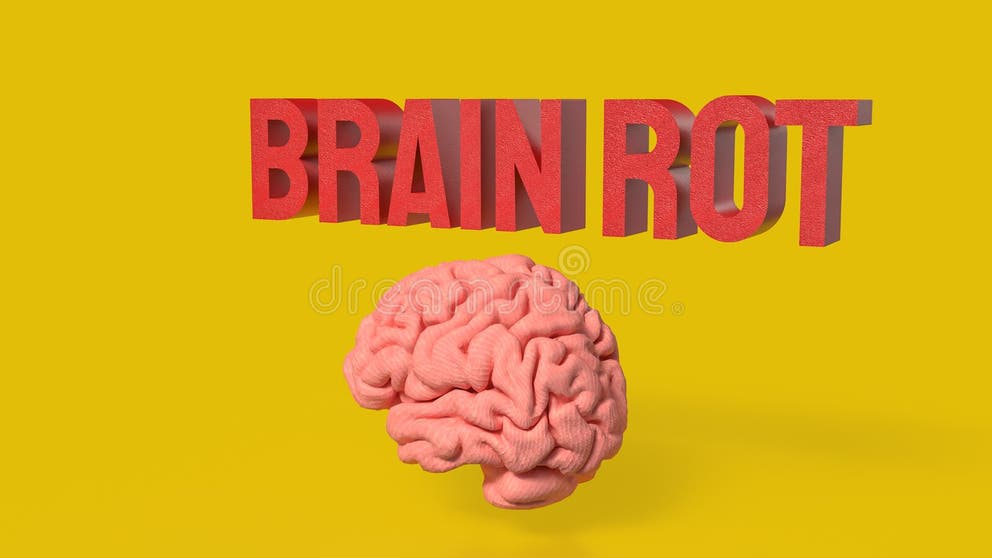 The Brain Rot for Technology Concept 3d Rendering Stock Illustration ...
