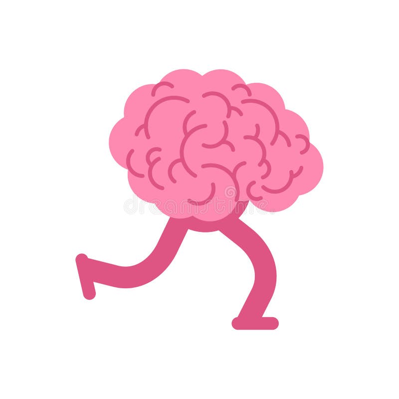 Brain is Running. Runaway Brains Stock Vector - Illustration of running ...