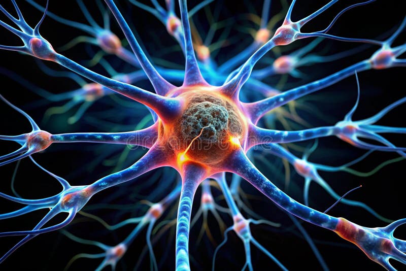 The Brain S Building Blocks: a 3D Rendering of Human Neurons Stock ...