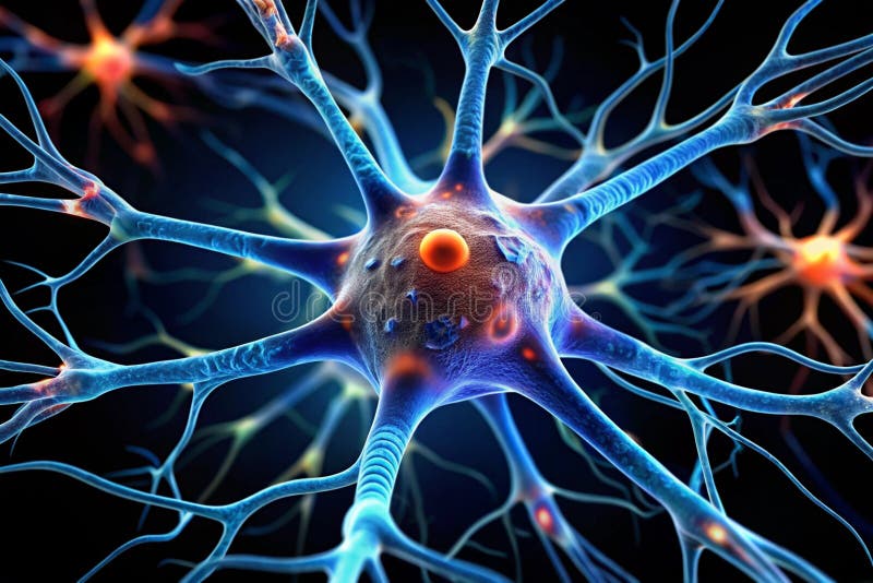 The Brain S Building Blocks: a 3D Rendering of Human Neurons Stock ...