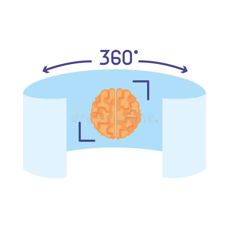Brain Scan in 360 Degree View Stock Vector - Illustration of science ...