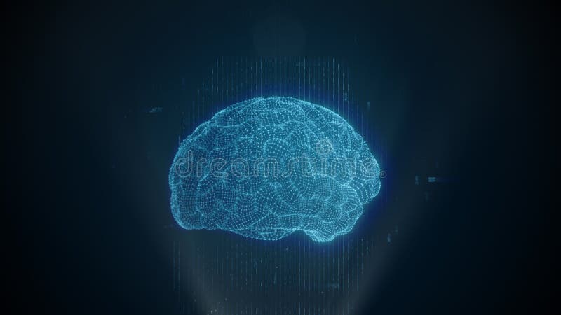 Brain Scan Technology. 3D Animation of Human Brain. Artificial ...
