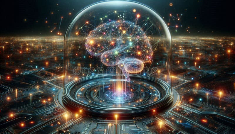 Brain Sci-fi Ideas Background Stock Illustration - Illustration of ...