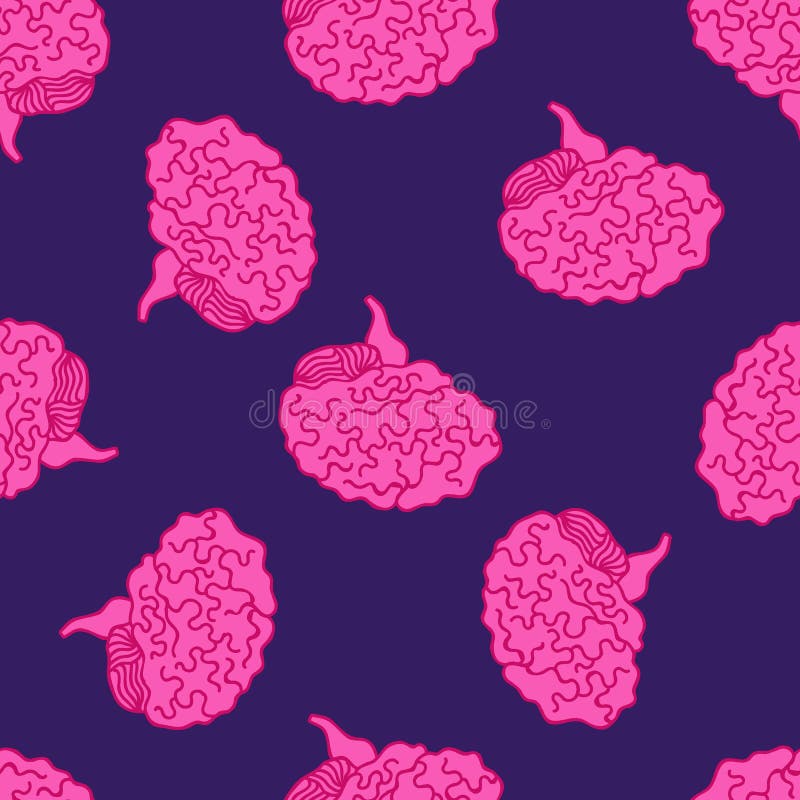 Brain seamless pattern stock vector. Illustration of decorative - 83193218