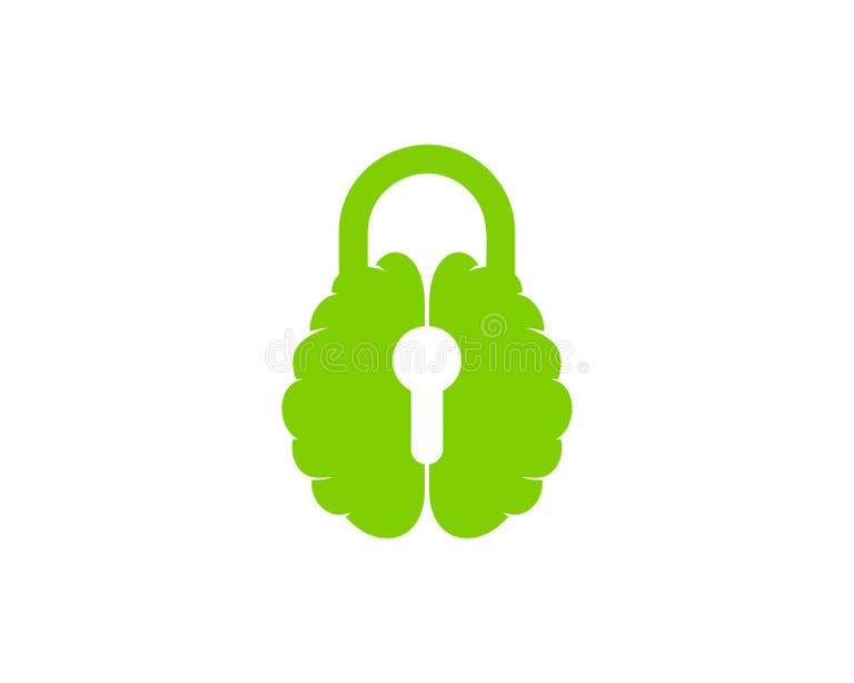 Brain Security Icon Logo Design Element Stock Vector - Illustration of ...