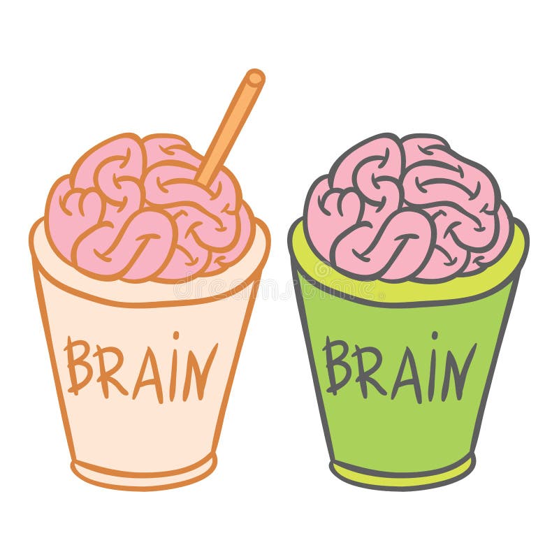 Cocktail with Brain Drink with Straw and Ice Stock Vector ...