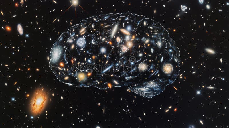 A Brain Shape Emerges from a Vast Array of Stars and Galaxies, Creating ...