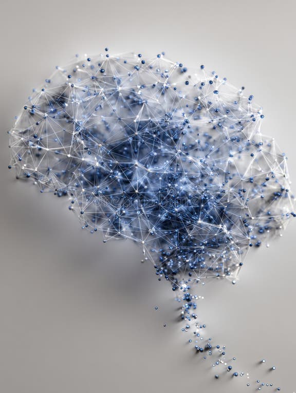 Brain-shaped Cluster of Connected Nodes Representing Neural Networks ...