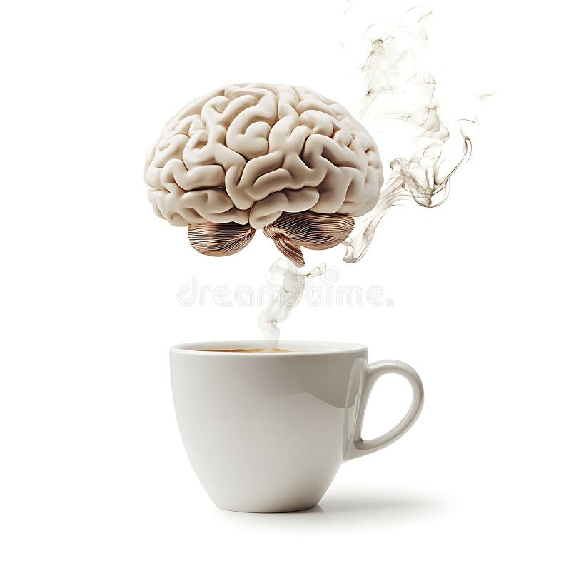 Brain-Shaped Coffee Steam Magic Stock Image - Image of bold, boost ...