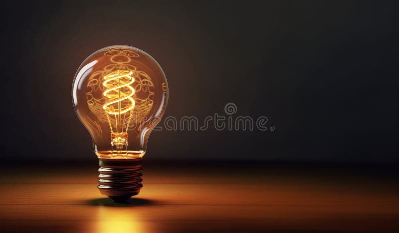 Idea Light Bulb Conceptual Work on Blackboard Stock Photo - Image of ...