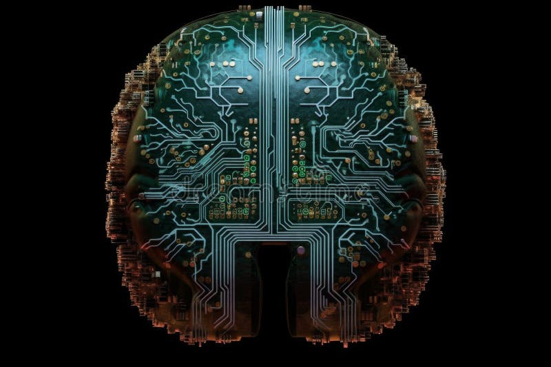 Brain-shaped Microchip, Concept of Artificial Intelligence Stock Image ...