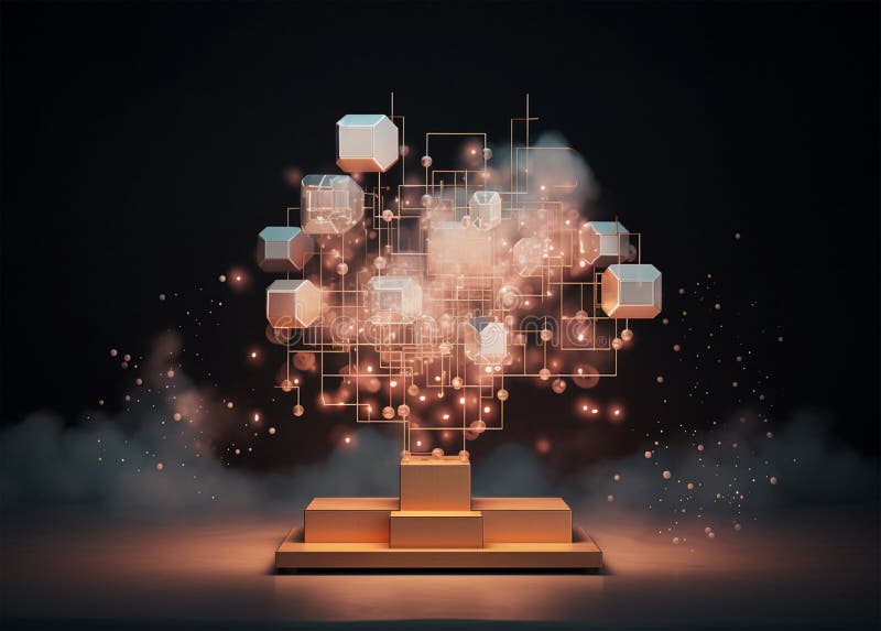 Brain Shaped Neural Network Tree Stock Illustration - Illustration of ...