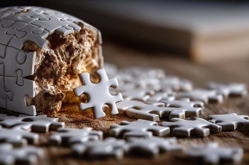 Brain-shaped Puzzle with a Missing Piece Being Placed Stock Photo ...