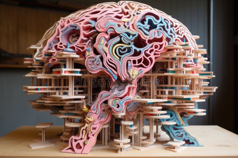 Brain Shaped Puzzle Pieces Assembled into a Complete Structure Stock ...