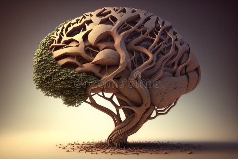 Brain Shaping Tree. Symbolizing Emotional Intelligence. Generative Ai ...