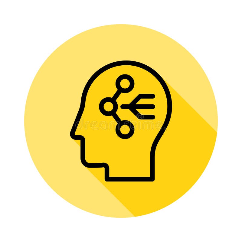 Brain, Sharing Icon Long Shadow Stock Illustration - Illustration of ...