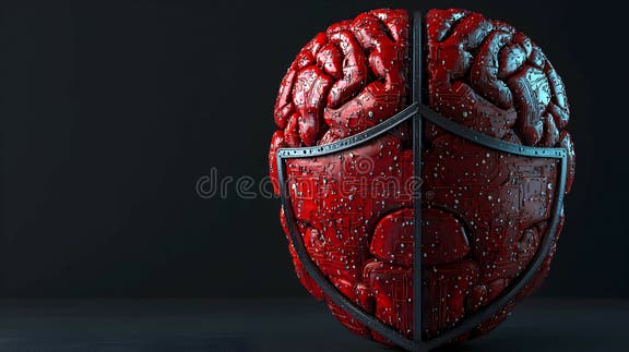 Brain Shield Concept for Mental Protection Stock Illustration ...