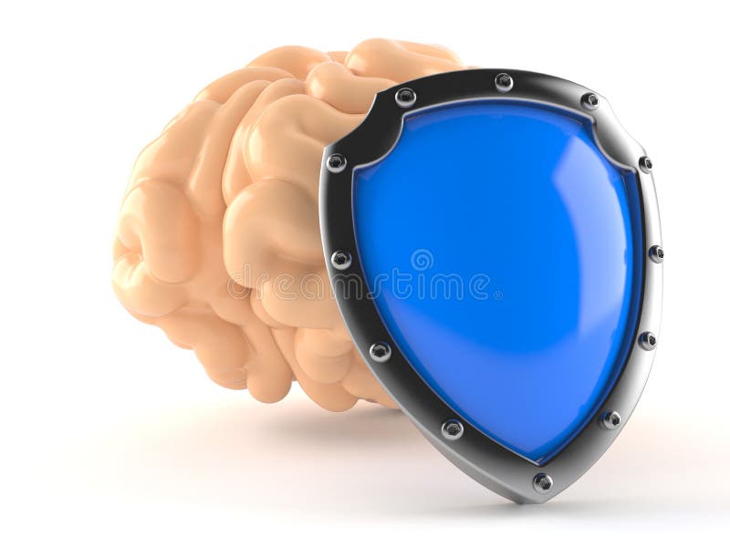 Brain Shield Icon Outline Vector. Mental Health Stock Vector ...