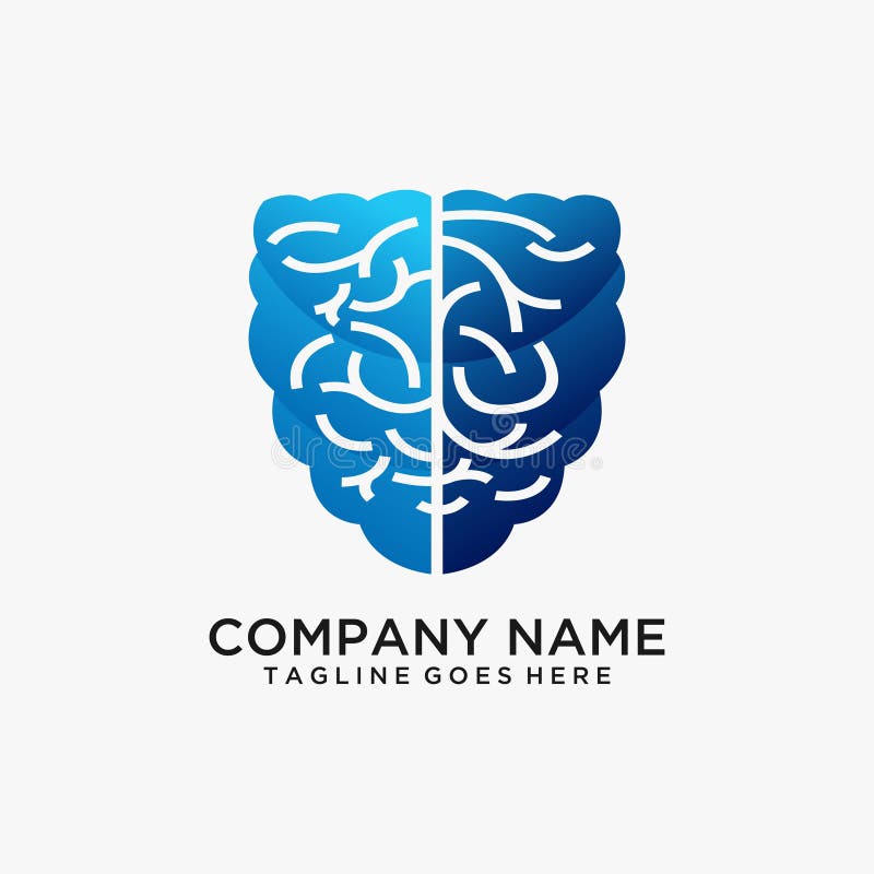Brain shield logo design stock vector. Illustration of computer - 237706261