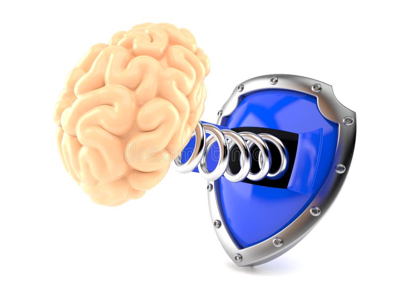 Brain Shield Security Icon Logo Design Element Stock Vector ...
