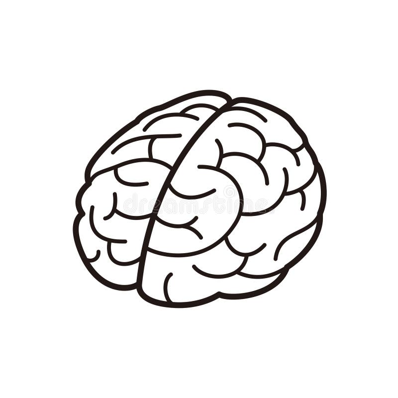 A Brain is Shown in Black and White Stock Vector - Illustration of ...