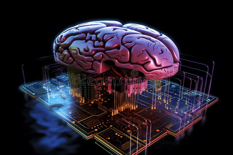 Brain is Shown on a Circuit Board,Processing Genius: Unleashing the ...