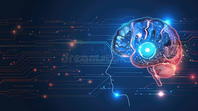 A Brain is Shown in a Computer Generated Image with a Blue Background ...