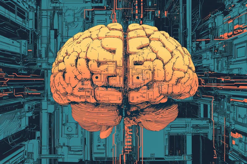 A Brain is Shown in a Computer Generated Image Stock Illustration ...