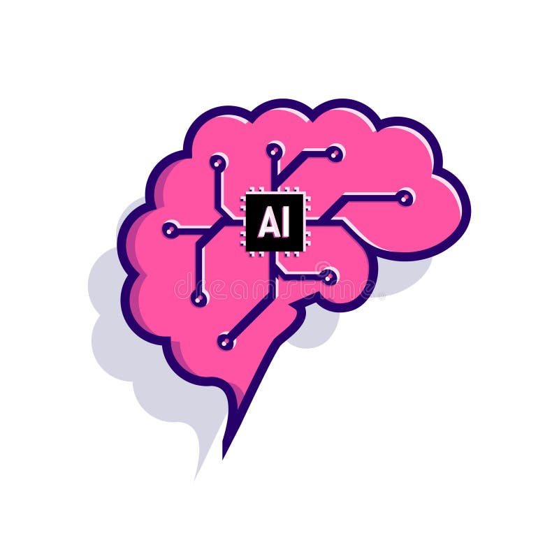 Brain Side View with Chip or Artificial Intelligence Installed. HD ...