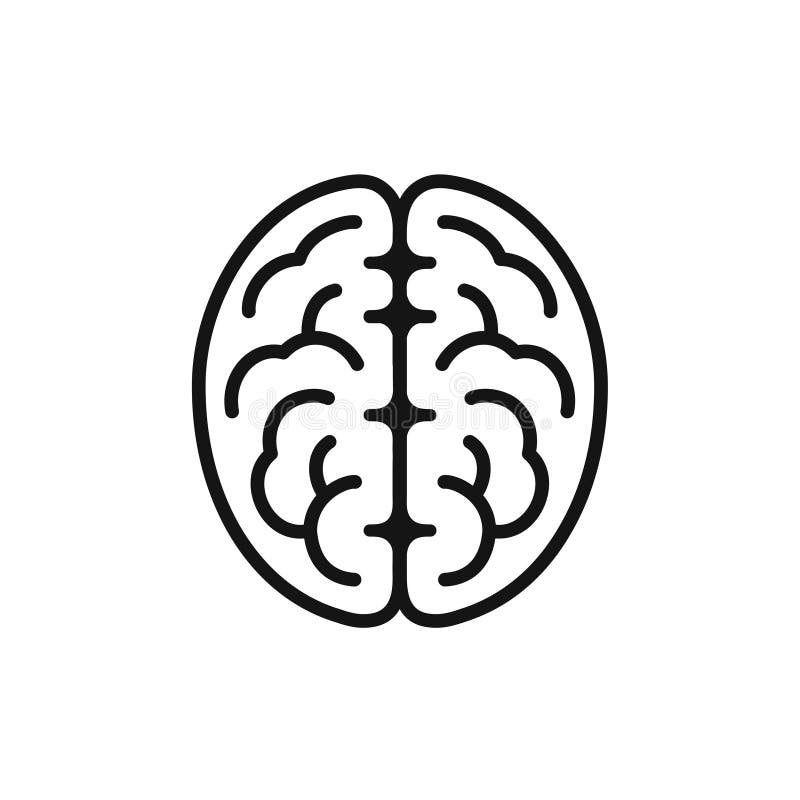 Brain Side View Icon, Intellect Symbol, Simple Line Style Stock Vector ...