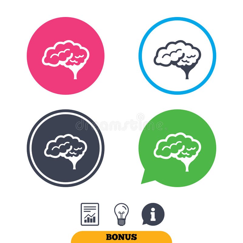 Brain Sign Icon. Intelligent Smart Mind. Stock Vector - Illustration of ...