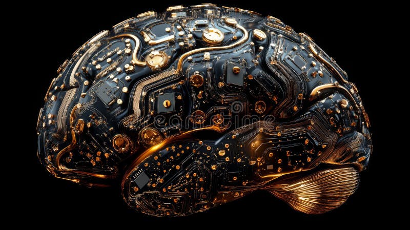 A Brain Silhouette Designed with Circuitry Symbolizing Advanced ...