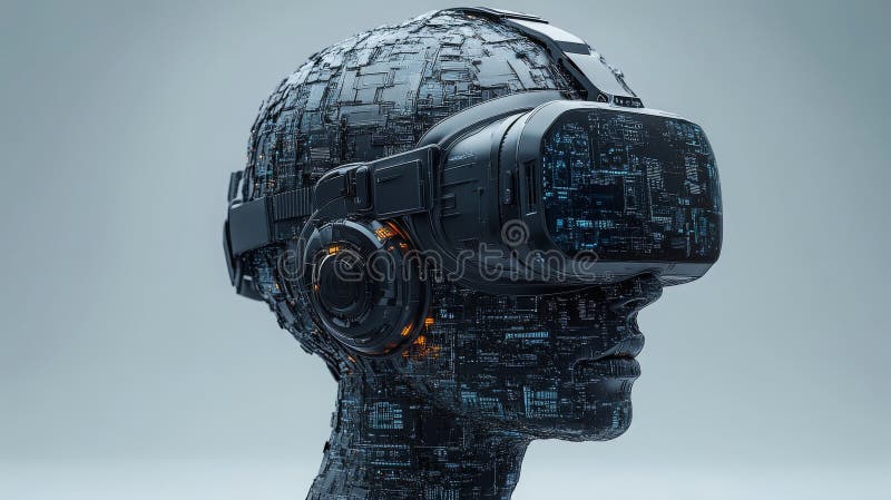 A Brain Silhouette Formed by Overlapping Virtual Reality Technologies ...