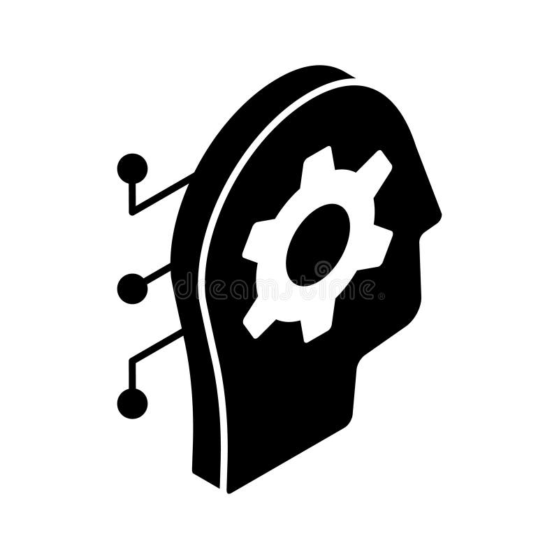 Brain Simulation, Artificial Intelligence Icon, Premium Vector Stock ... Brain Simulation, Artificial Intelligence Icon, Premium Vector Stock ...