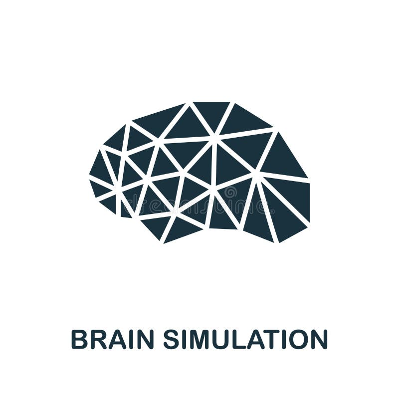 Brain Simulation Icon. Monochrome Simple Smart Technology Icon for ...