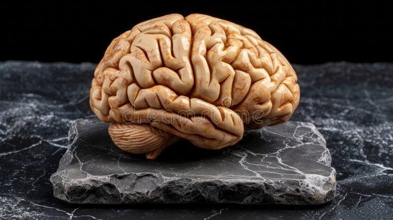 A brain is sitting stock illustration. Illustration of golden - 316057302