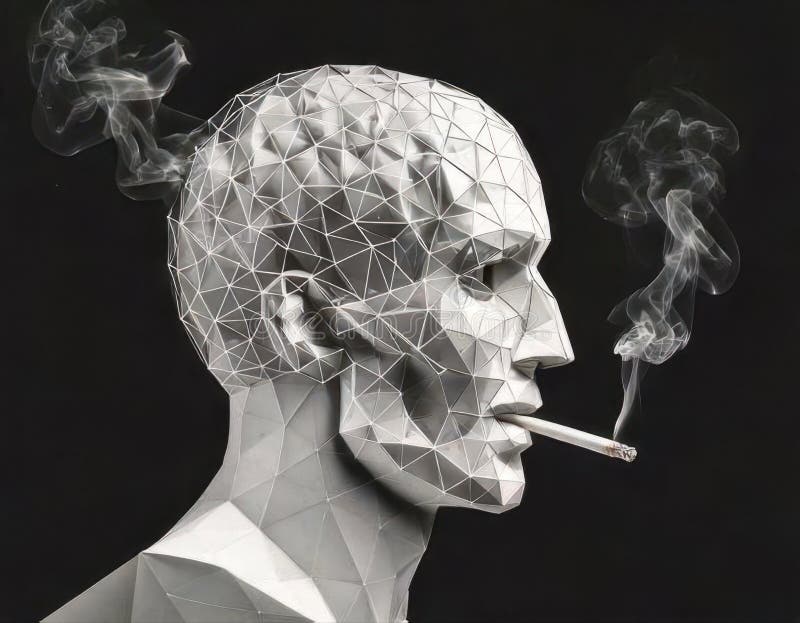 Brain Skull Smoking a Cigarette Stock Illustration - Illustration of ...