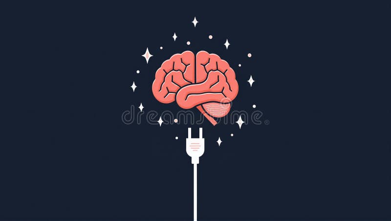 Brain with Socket Plug, Brain Needs Constant Energy Supply Stock ...