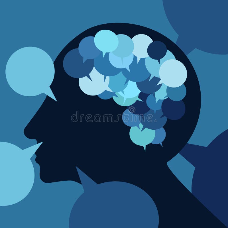A Human Brain Comprised of Communication Bubbles Surrounded by External ...