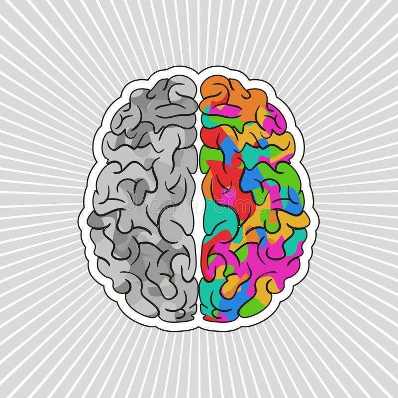 Brain. Comics Drawing stock vector. Illustration of drawing - 198659818