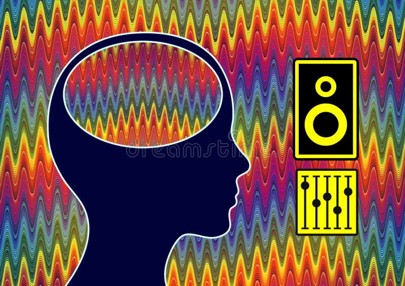 Brain Stimulation Music stock illustration. Illustration of improvement ...