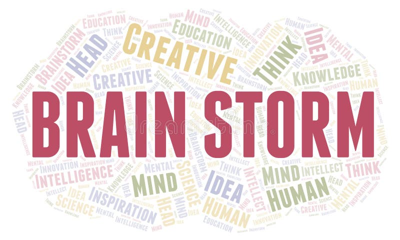 Brain Storm word cloud stock illustration. Illustration of word - 137920495