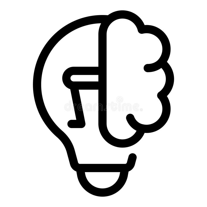 Brain Storming Concept Icon with Lightbulb and Brain Shape Stock Vector ...