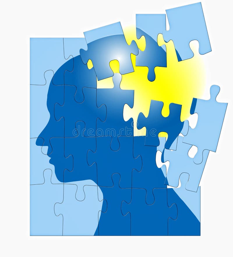 Brain Storming Puzzle Mind stock illustration. Illustration of concept ...