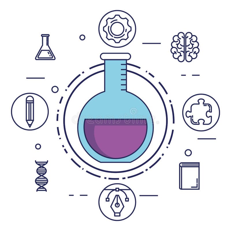 Brain storming set icons stock illustration. Illustration of pice ...
